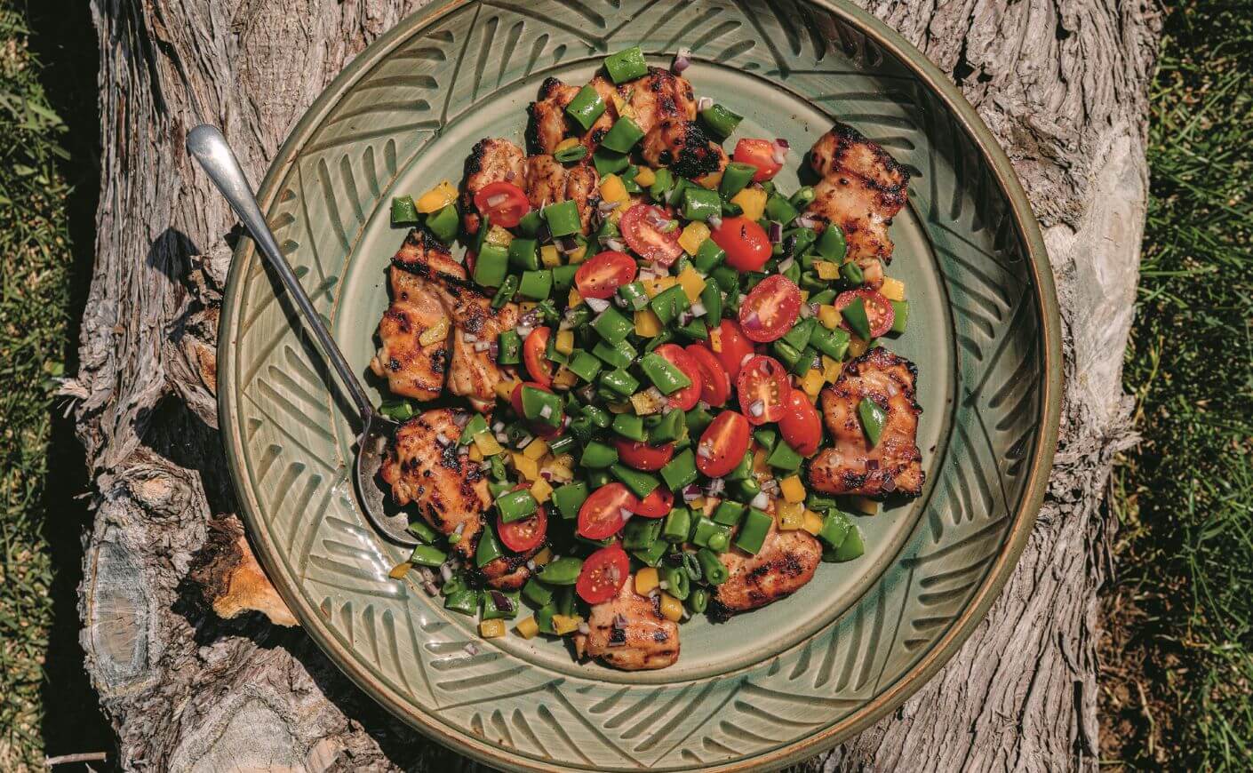 Maple-Dijon Chicken Thighs with Snap Pea Salsa