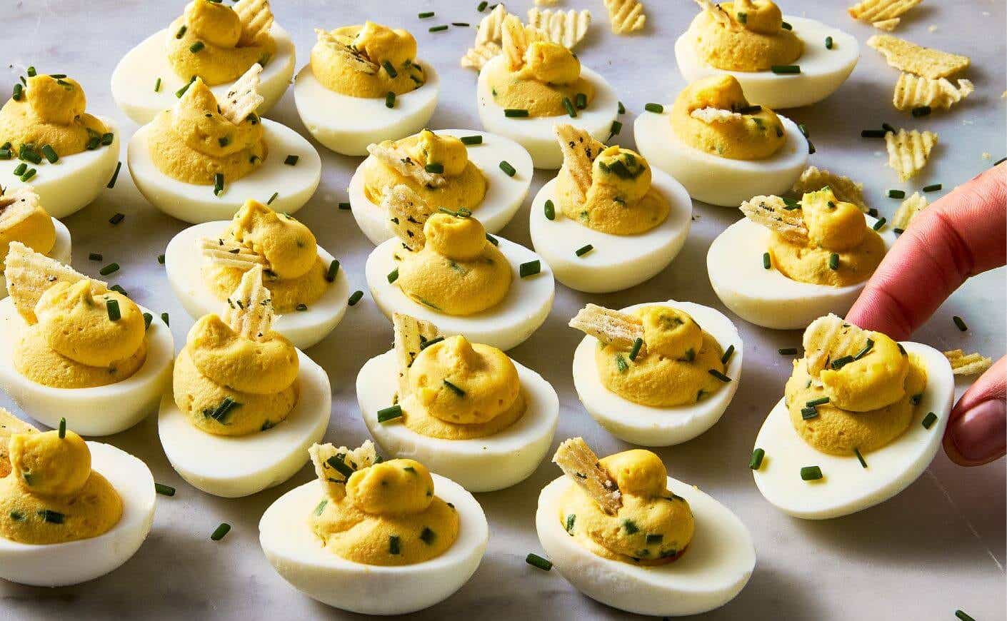Sour Cream and Onion Deviled Eggs Recipe (Super Bowl Snack)